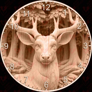 3d Illusion Clock Buck in Forest Laser File - Etsy