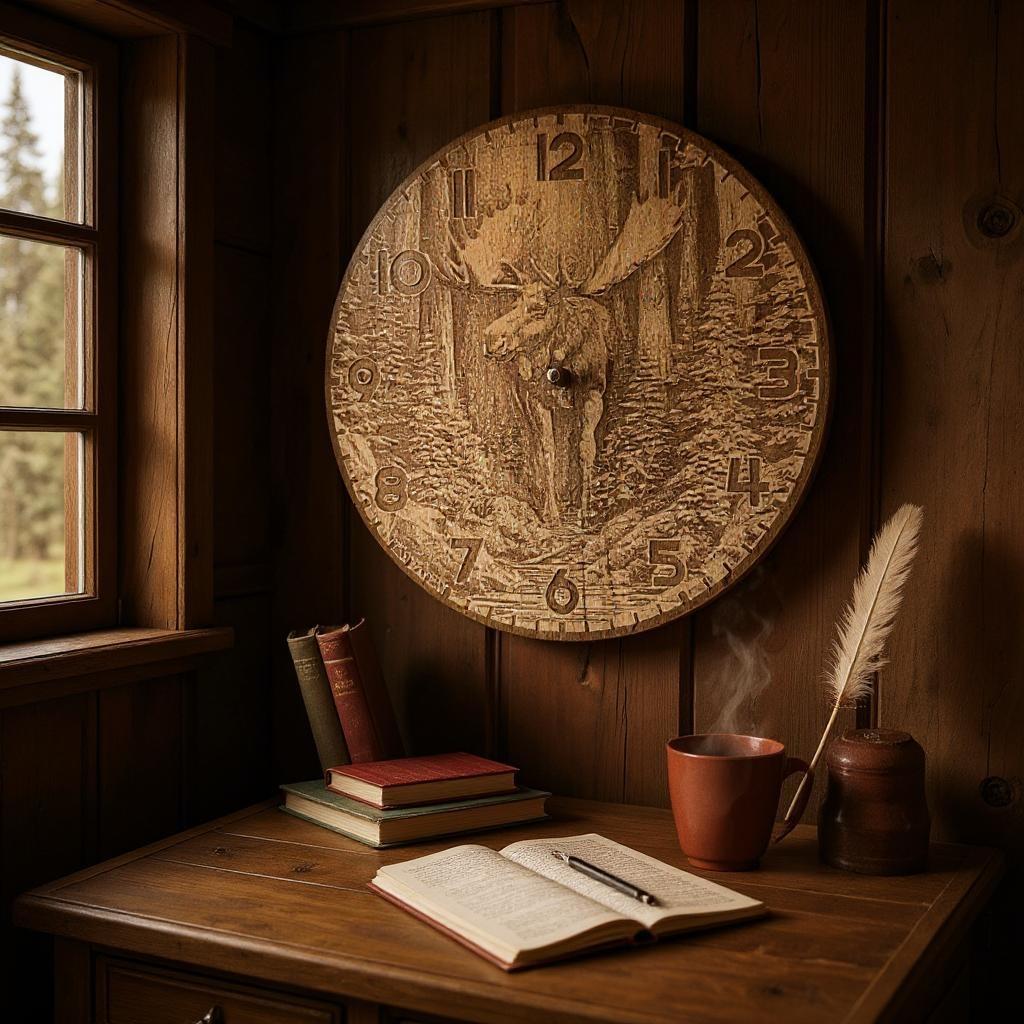 3d Illusion Moose Clock Digital Laser File - Etsy