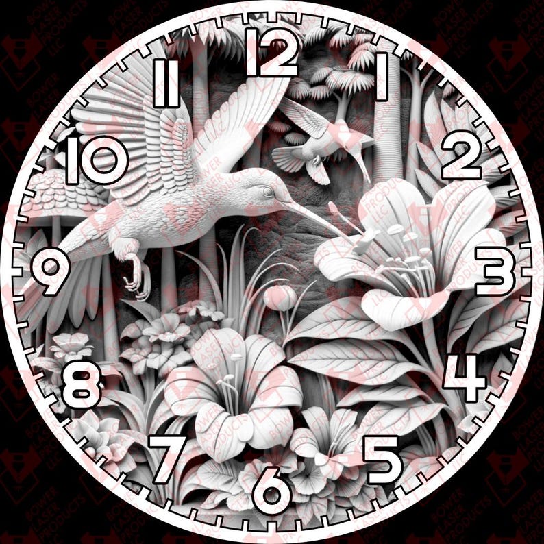 3d Illusion Hummingbird Clock Face Laser File - Etsy