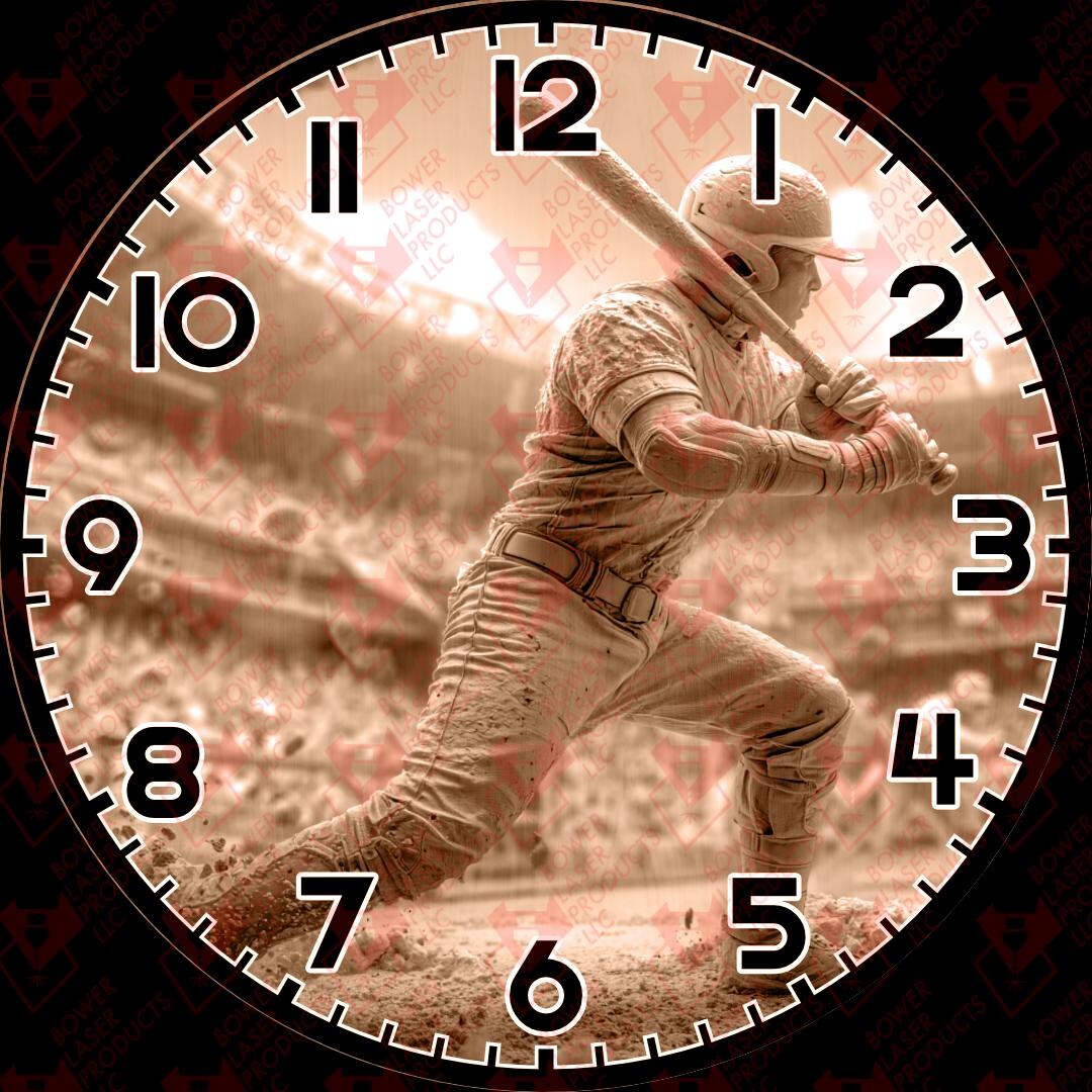3d Illusion Baseball Clock Digital Laser File - Etsy