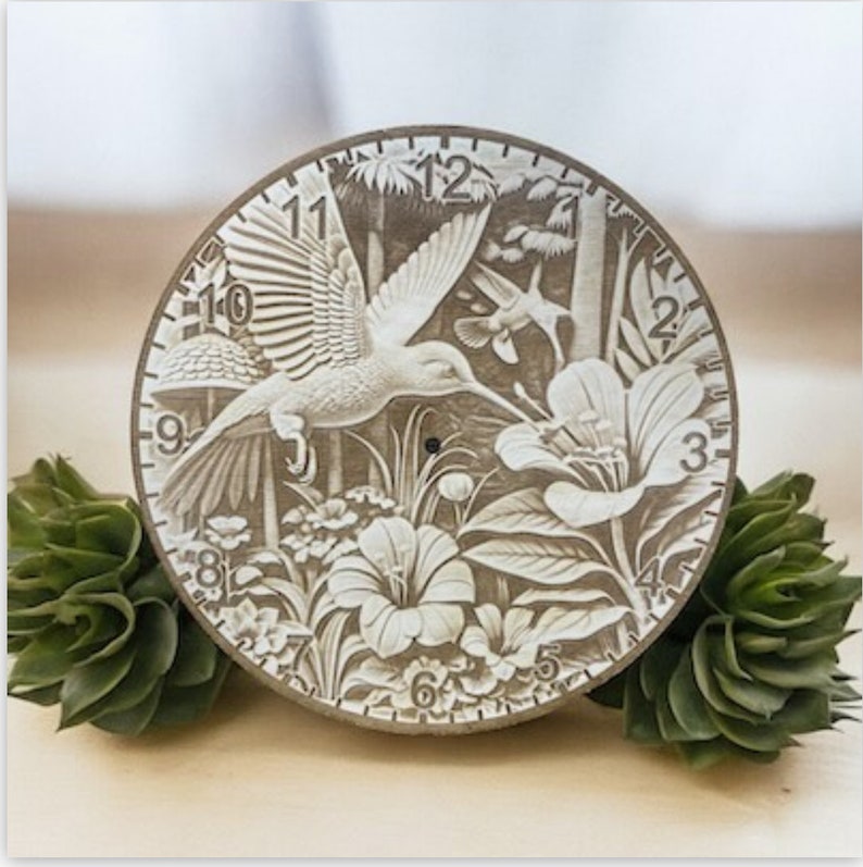 3d Illusion Hummingbird Clock Face Laser File - Etsy