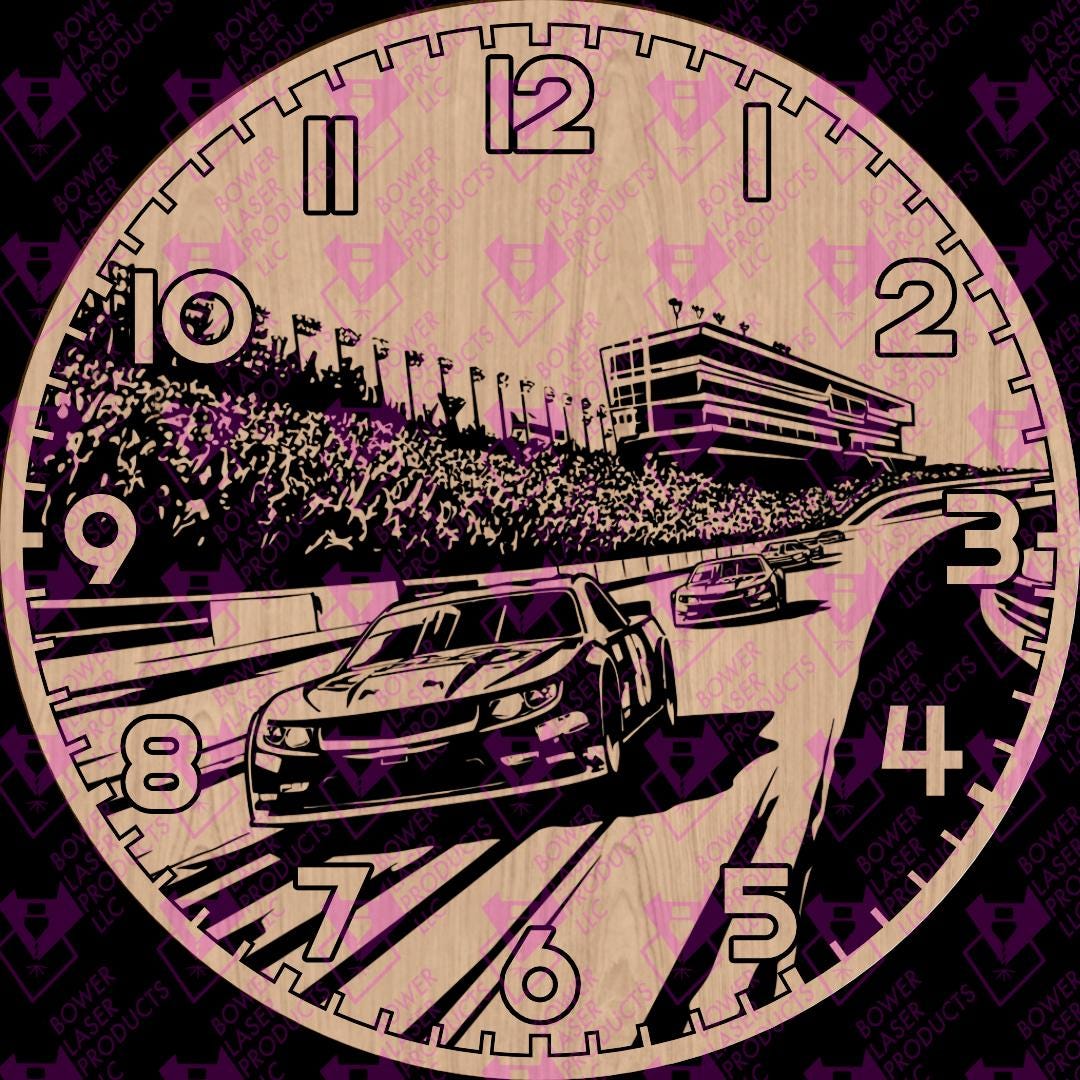 Vector Race Car Clock Face Digital Laser File - Etsy