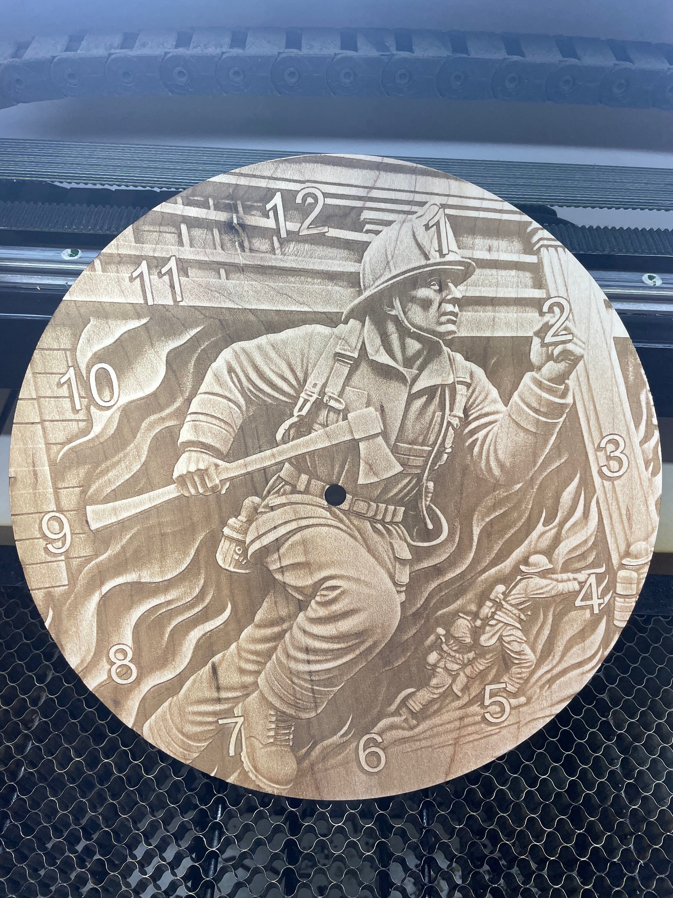 3d Illusion Clock Face Fireman - Etsy