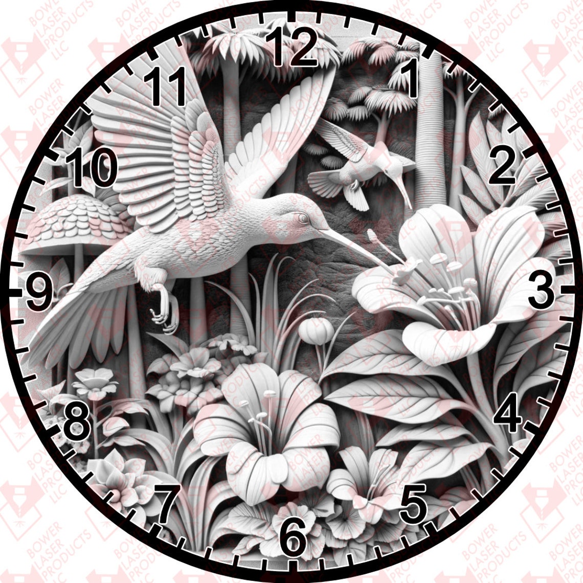 3d Illusion Hummingbird Clock Face Laser File - Etsy