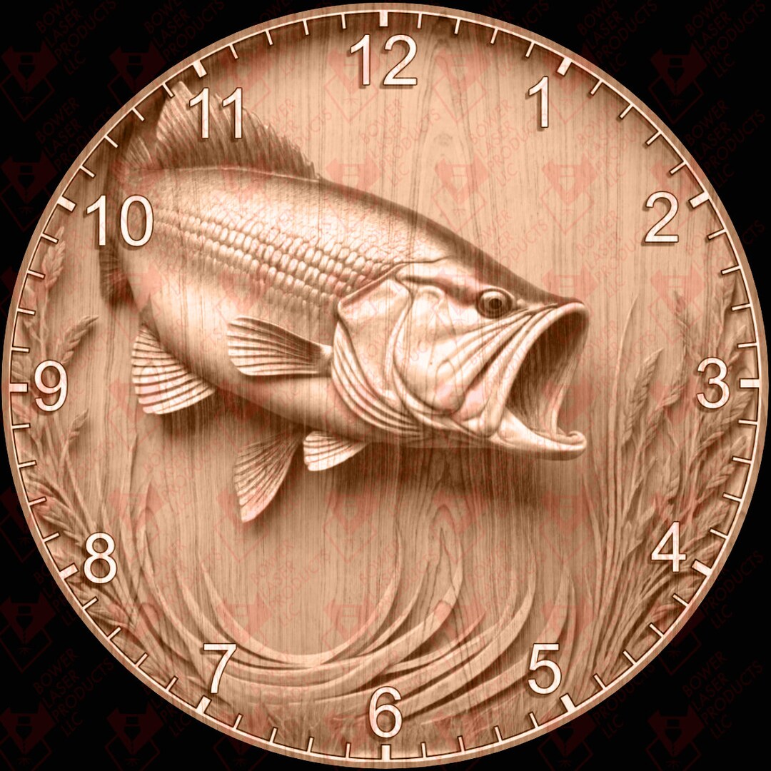 Largemouth Bass 3d Illusion Clock Laser File - Etsy