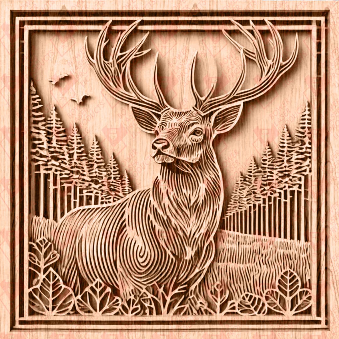 Buck in Forest 3d Illusion Plaque Laser File - Etsy
