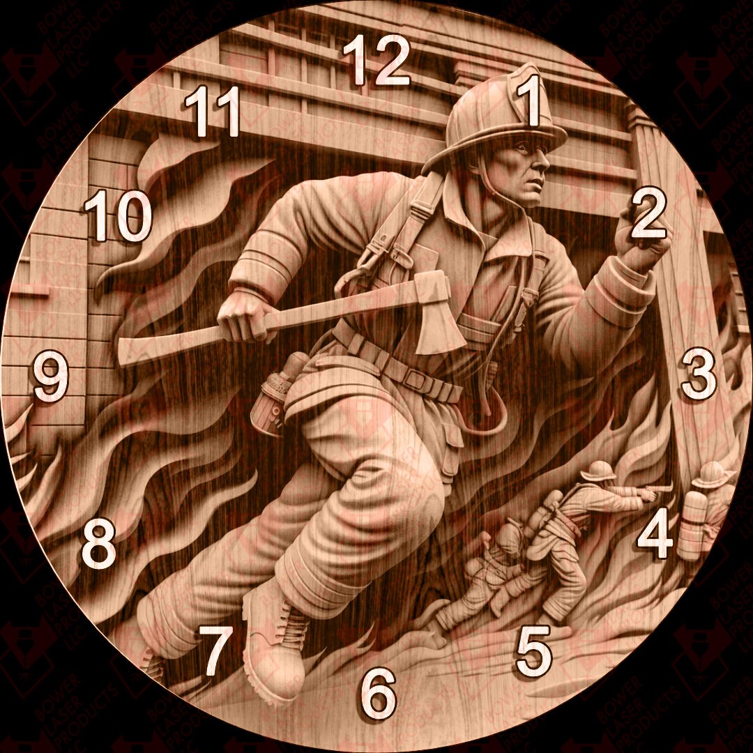 3d Illusion Clock Face Fireman - Etsy