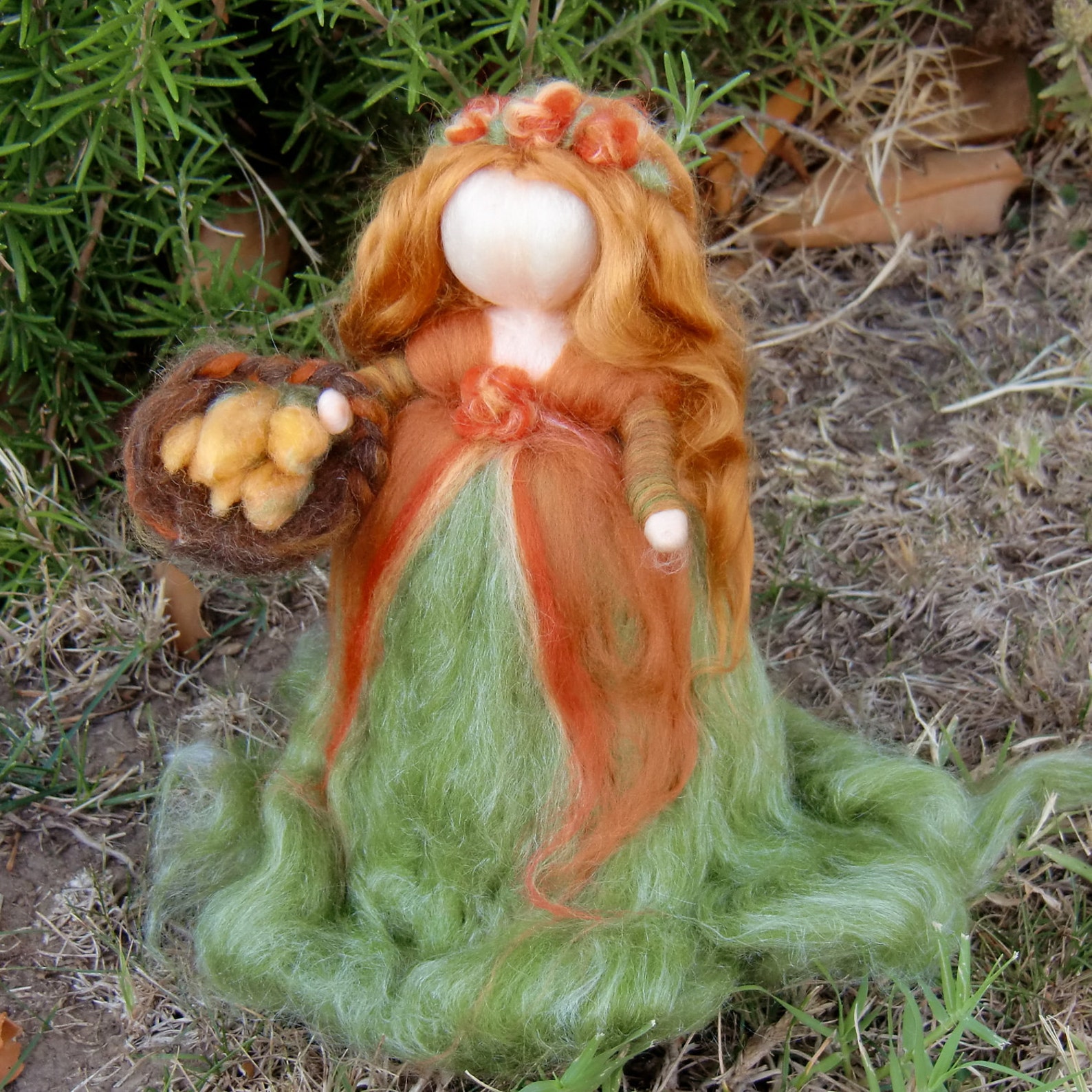 Felted Fairy Autumn Corn Maiden Needle Felted Wool Harvest | Etsy