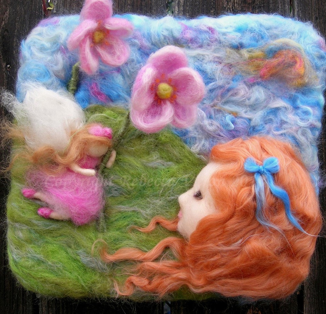 ON SALE = Wool Art - Friends and Anemones Felted Sculptural Wool ...