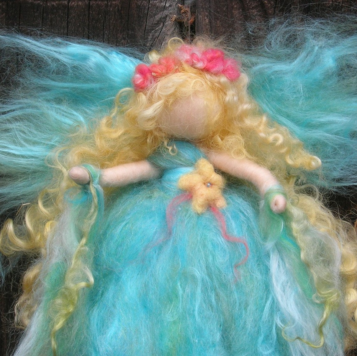Wool Angel Sea Fairy With Starfish Needle Felted Wool - Etsy