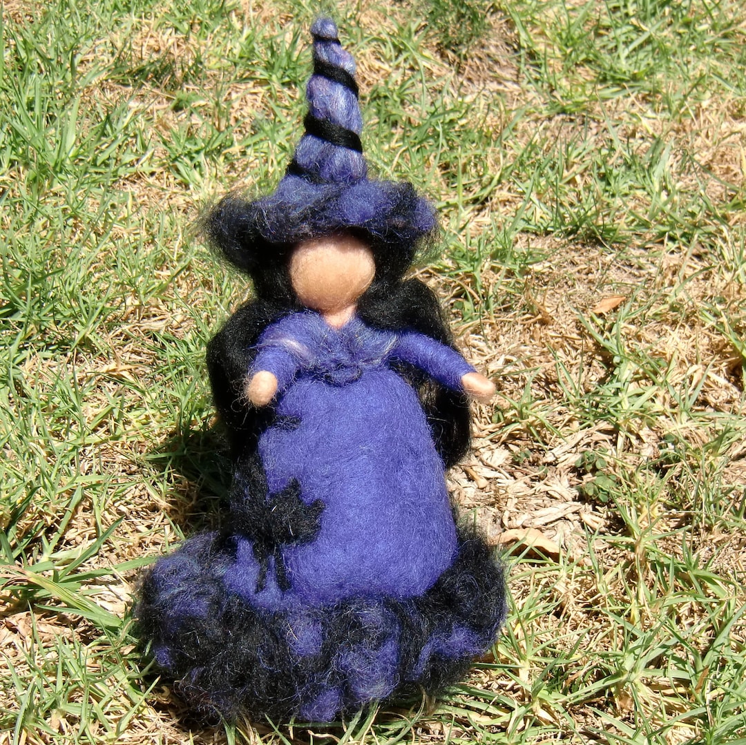 Halloween Witch - Needle Felted Wool Soft Sculpture Art Doll - Waldorf ...