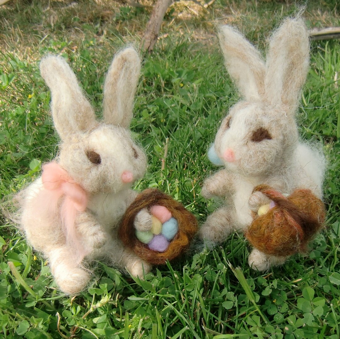 Easter- Bunny- Girl or Boy Needle Felted by Rebecca Varon Nushkie ...