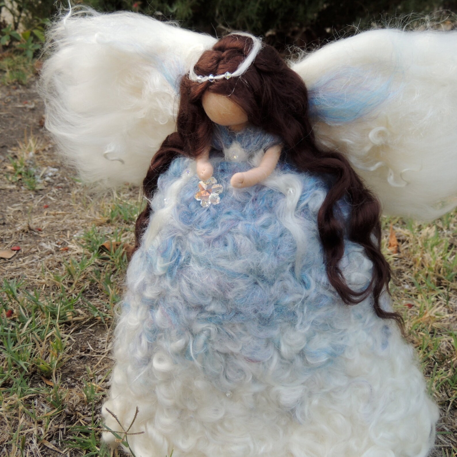 Snow Flake Ethereal Winter Angel Tree Topper Swarovski - Etsy