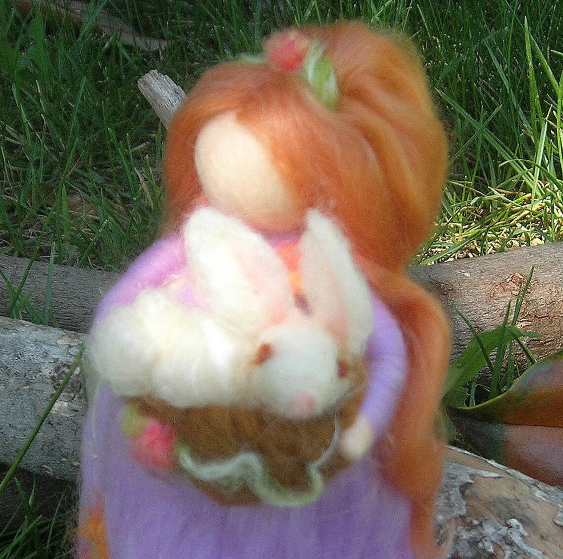Needle Felted Easter Maiden With Bunny Waldorf Inspired Wool Fairy by ...
