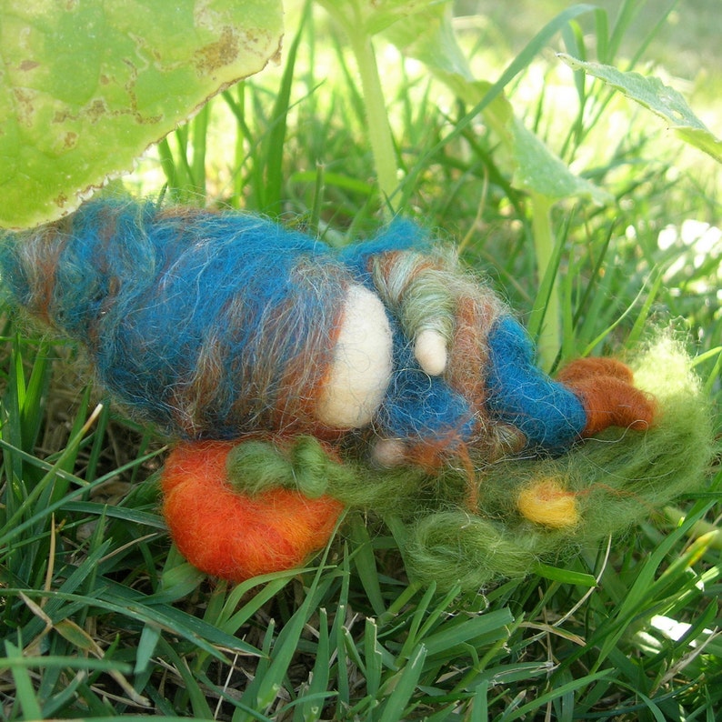 Gnome Napping in a Wee Pumpkin Patch Waldorf Inspired Wool - Etsy