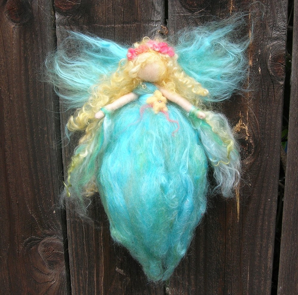 Wool Angel Sea Fairy With Starfish Needle Felted Wool | Etsy