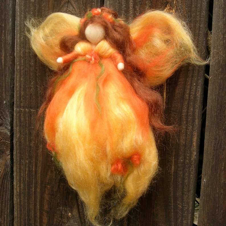 Wool Angel Autumn Garden Fairy Needle Felted Wool Fairy - Etsy