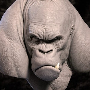 Andy Bergholtz Silverback Gorilla Ape Translucent Resin Bust - Etsy