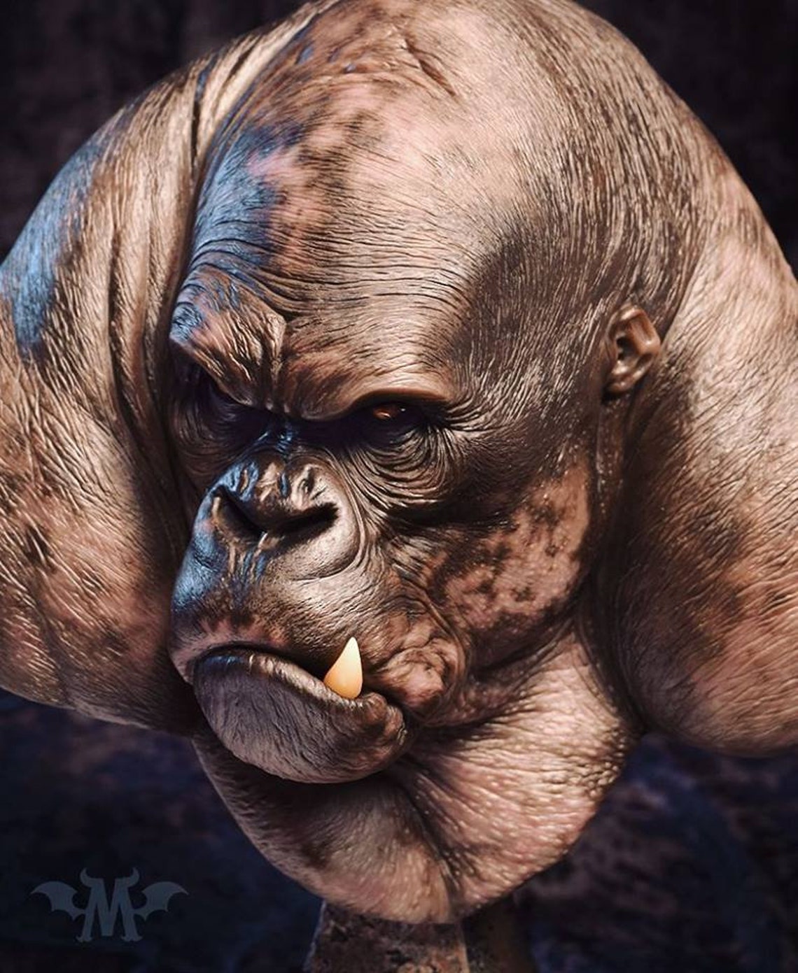 Andy Bergholtz Silverback Gorilla Ape Fully Painted and Finished Resin ...