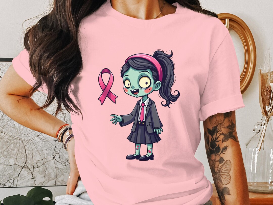 Breast Cancer Survivor Digital Files Printable Art Zombie Girl Pink ...