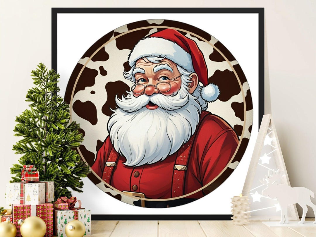Western Santa Claus Digital Art, Cowboy Hat Santa Wall Art, 4096x4096 ...