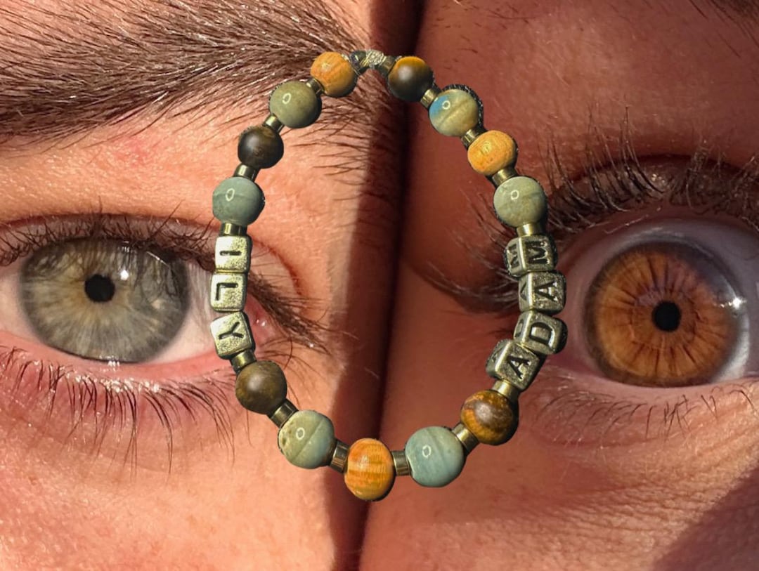 Custom Eye Color Beaded Bracelet Set | Personalized Bracelet | 2 Pack ...