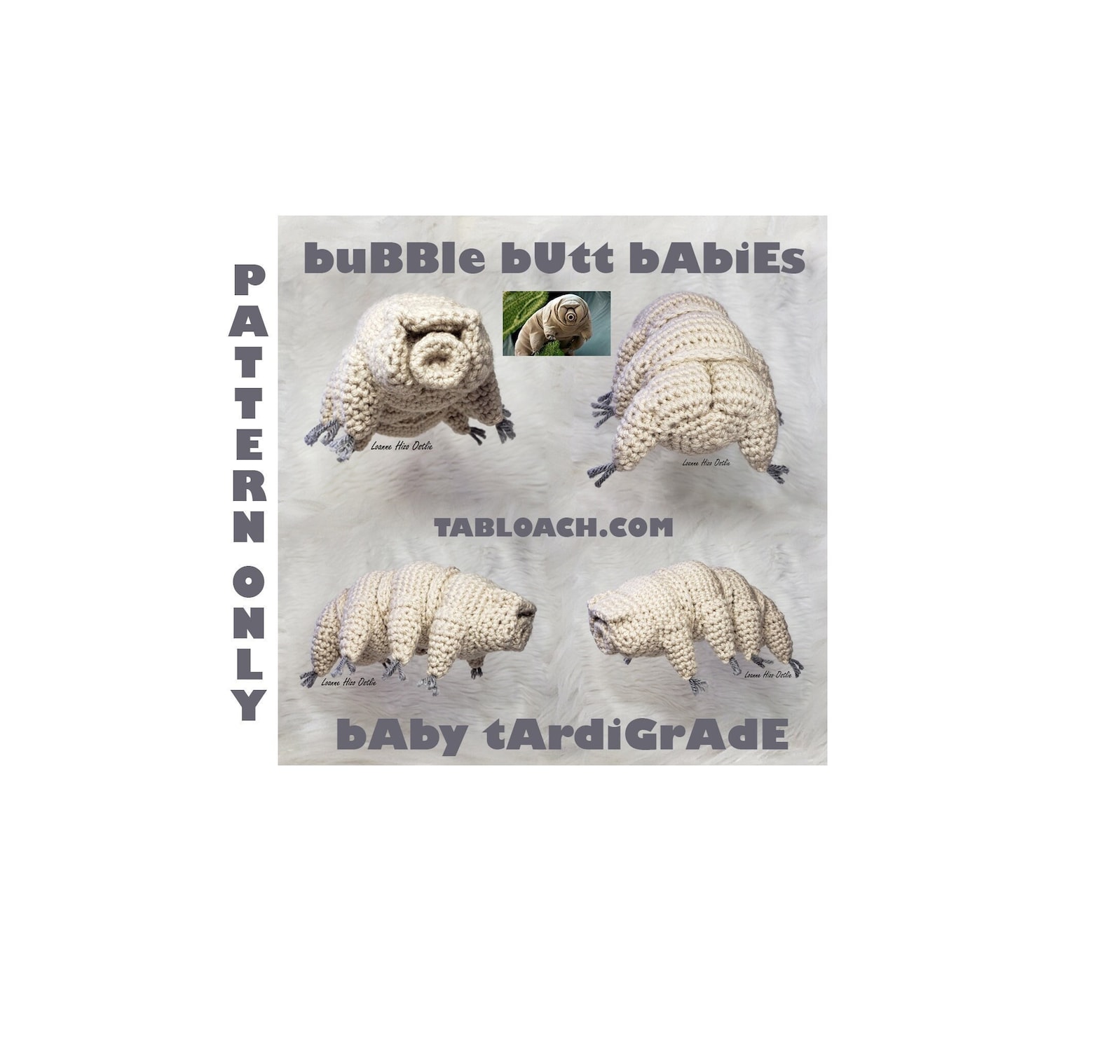 Crochet Tardigrade or Water Bear PATTERN Amigurumi Tardigrade Crochet ...