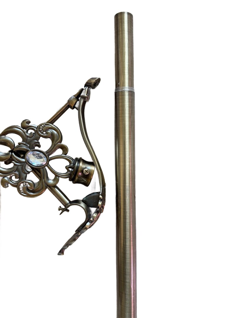 Single Rod Modern Luxury Heavy Duty Handmade Crystal Bronze Adjustable ...