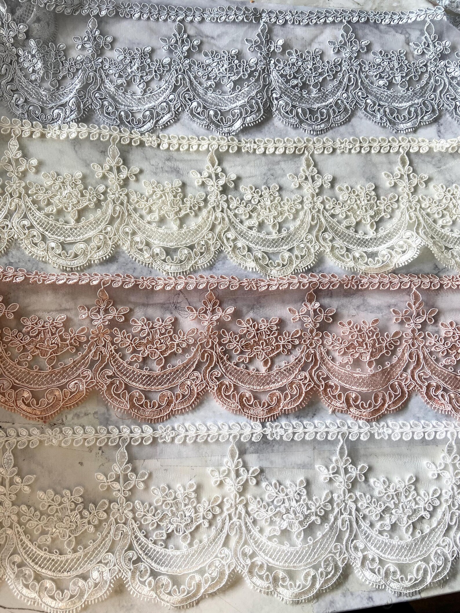 4 Inches Elegant Embroidery Lace, Embroidery Trim for Dress, Drapery ...