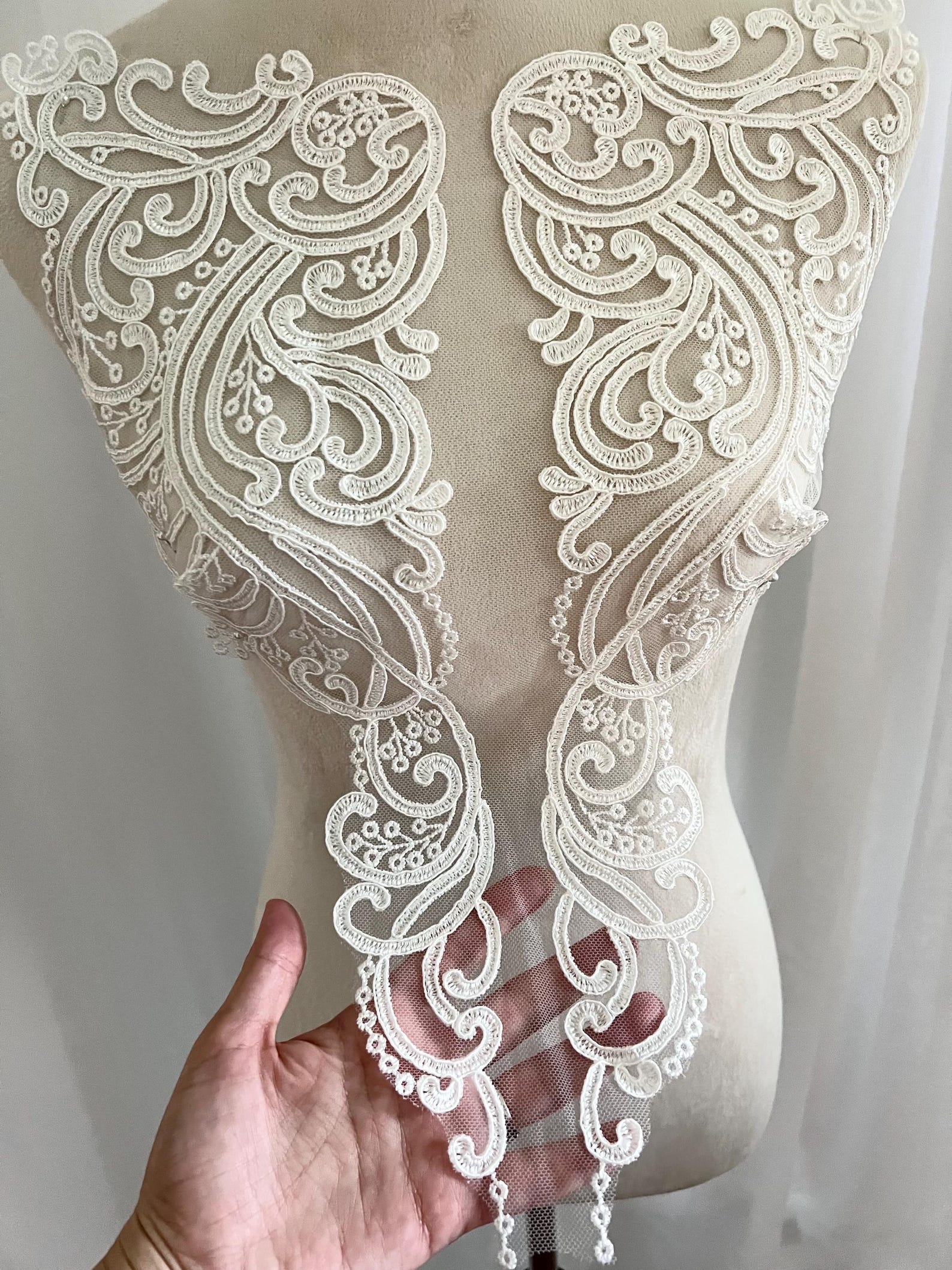 Handmade Mesh Lace, Elegant Embroidery Lace, Lace Embroidery Trim for ...