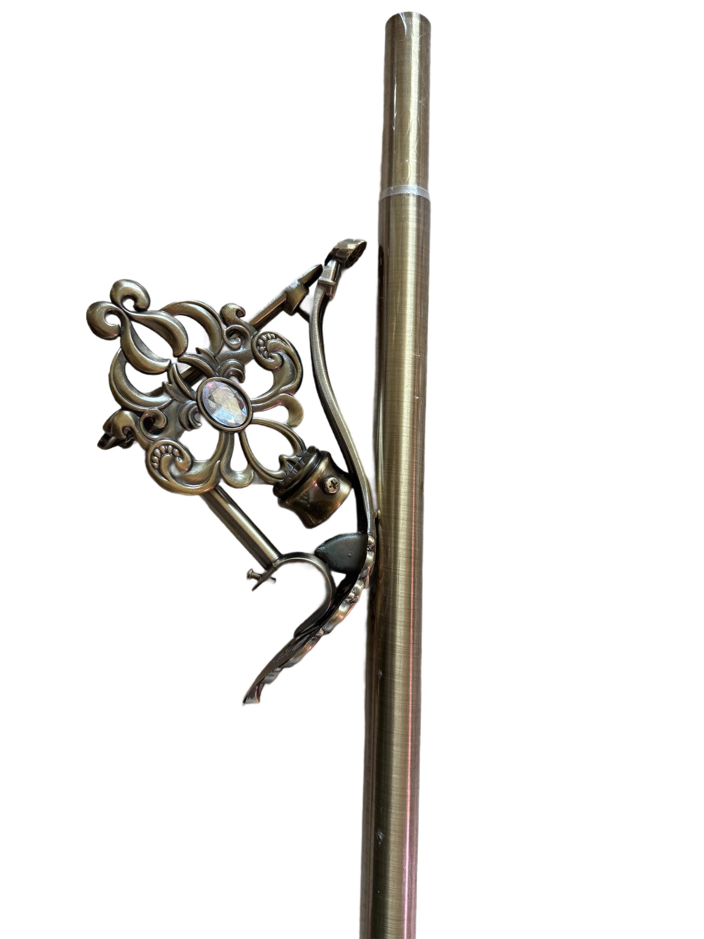Single Rod Modern Luxury Heavy Duty Handmade Crystal Bronze Adjustable ...