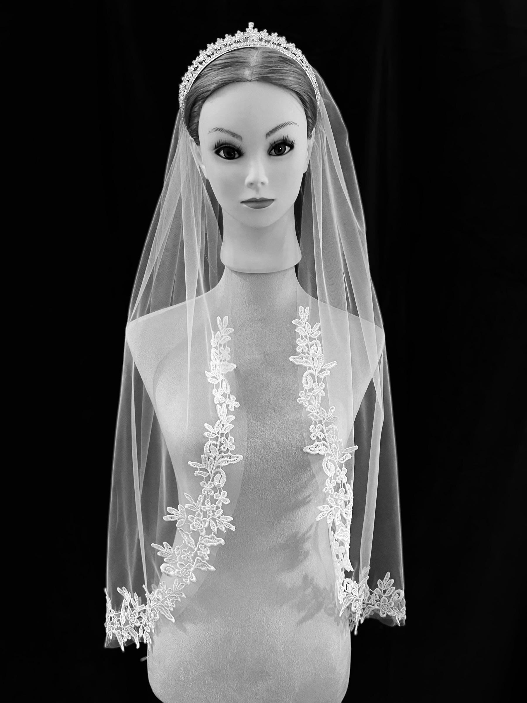 Elegant Single Layer, Wedding Bridal Veil One-layer Tulle, 35-inch ...