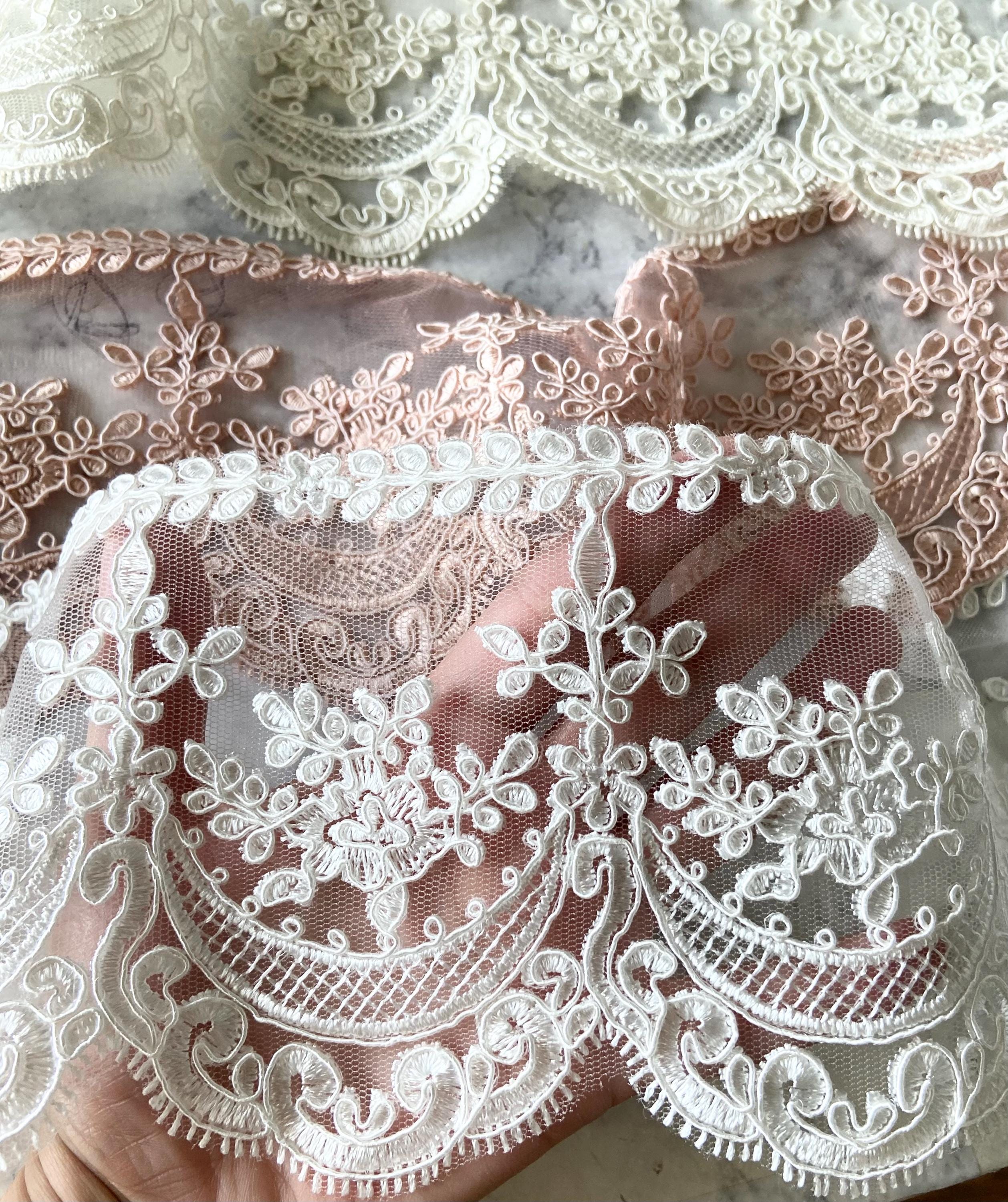 4 Inches Elegant Embroidery Lace, Embroidery Trim for Dress, Drapery ...