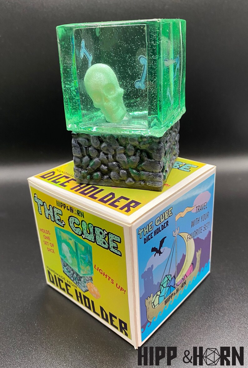 THE CUBE Light up Dice Holder Choose Pink or Green - Etsy