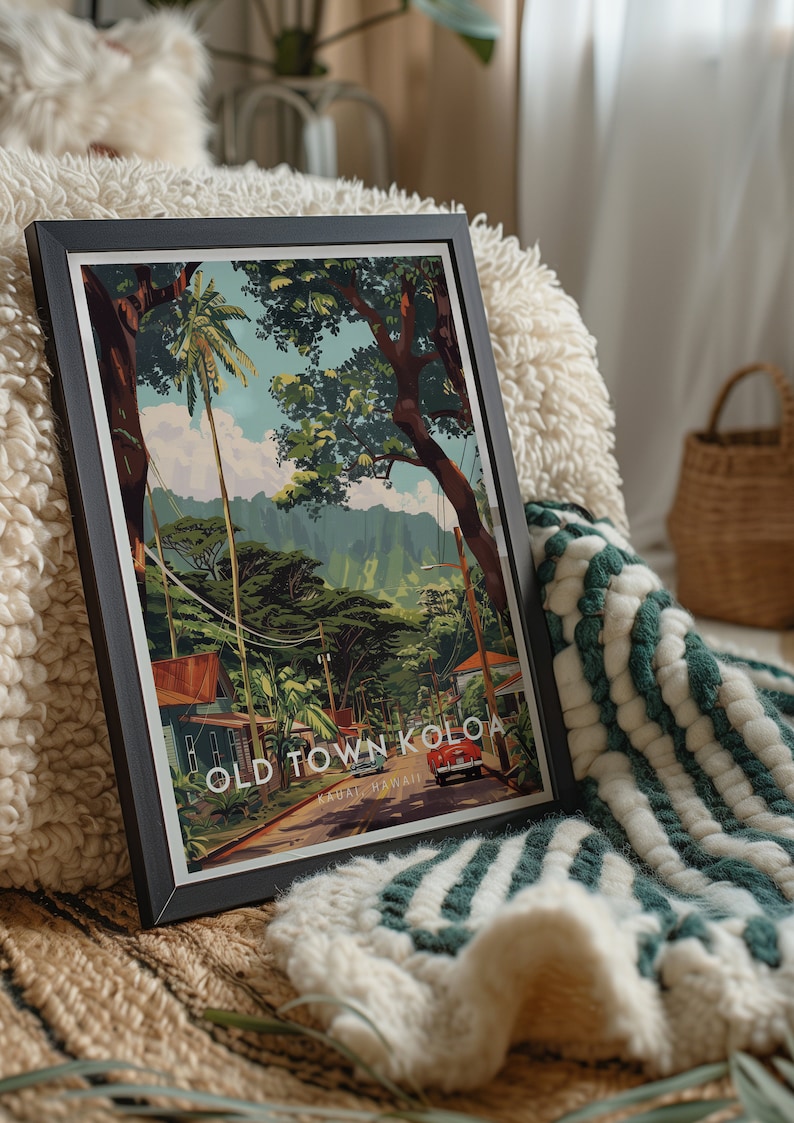 Old Town Koloa, Kauai, Hawaii, Print Art Framed Photo, Gift Hawaiian ...