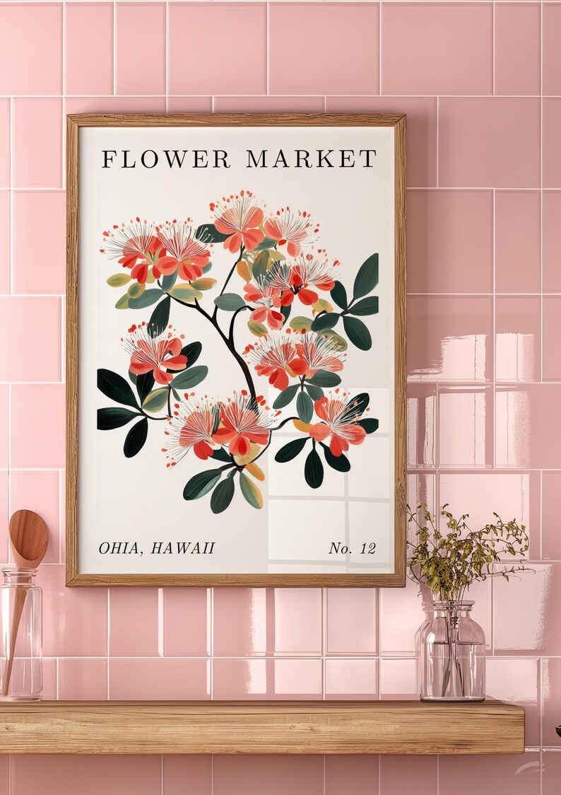 Ohia Hawaiian Flower Market Poster, Kauai, Hawaii, Oahu, Maui, Big ...