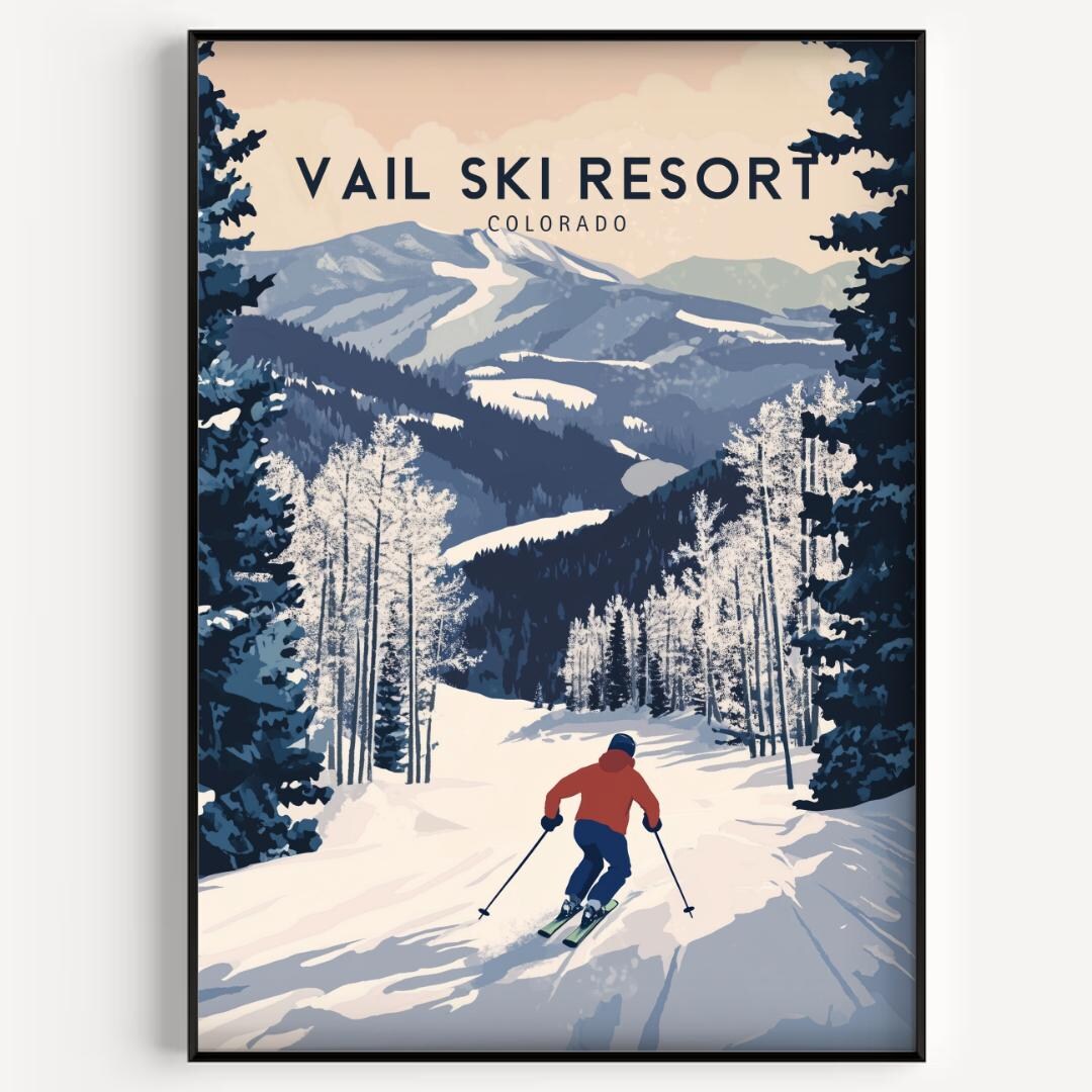 Vail Colorado Ski Resort, Epic Ikon Pass, Framed Wall Art, Poster ...