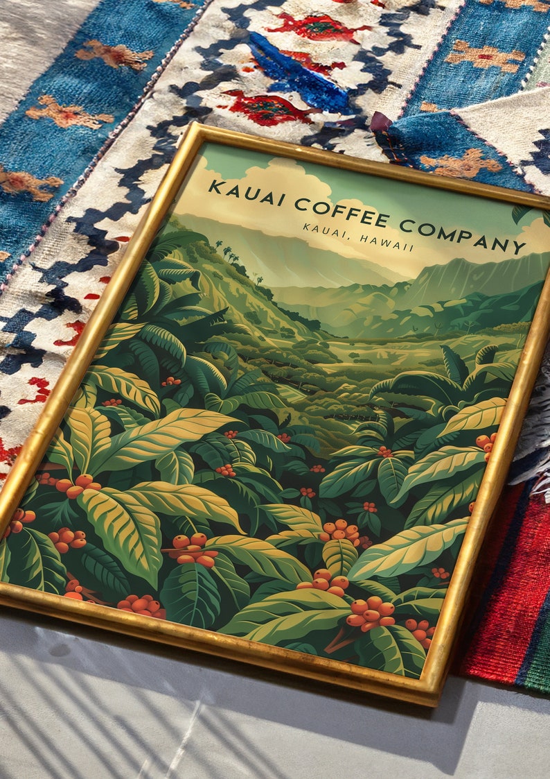 Kauai Coffee Plantation, Kauai, Hawaii, Print Art Framed Photo, Gift ...