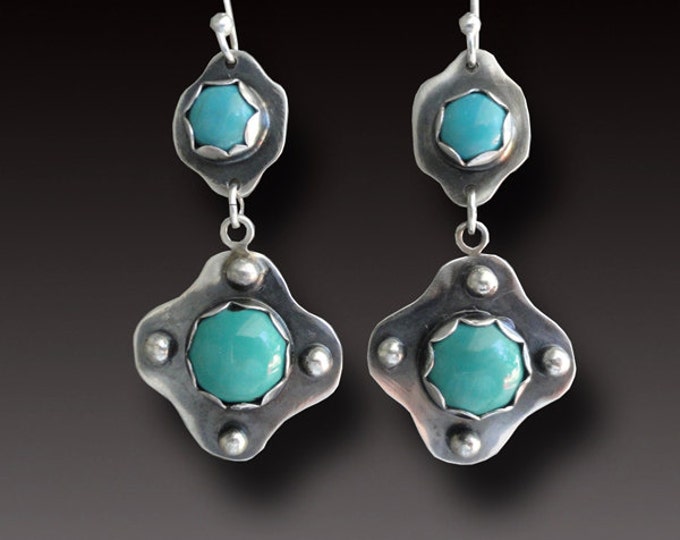 Dangle Turquoise Earrings Sterling Silver TURQUOISE Dangle Earrings - Etsy