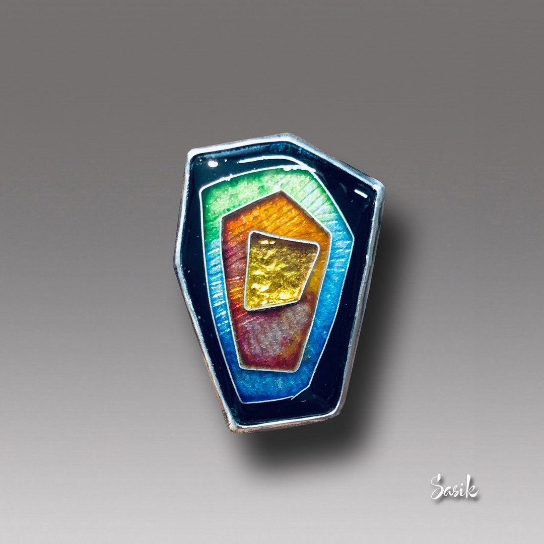 Enamel Ring Sterling Silver Handmade Ring - Etsy