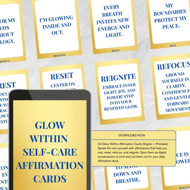 Self-care Affirmation Cards | Printable Positive Affirmations (instant ...