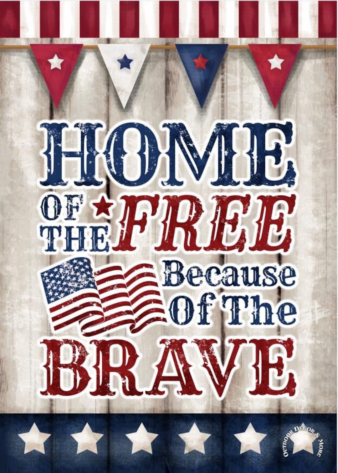 Home of the Free Because of the Brave Flag - Etsy