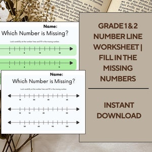 Grade 1 and 2 Number Line Worksheet Missing Numbers Activity With ...