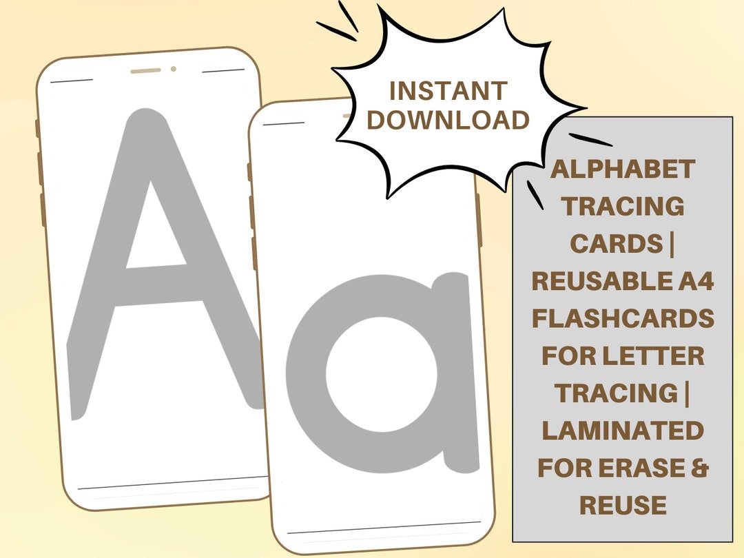 Reusable Alphabet Tracing Flashcards | 26 Capital & 26 Lowercase ...