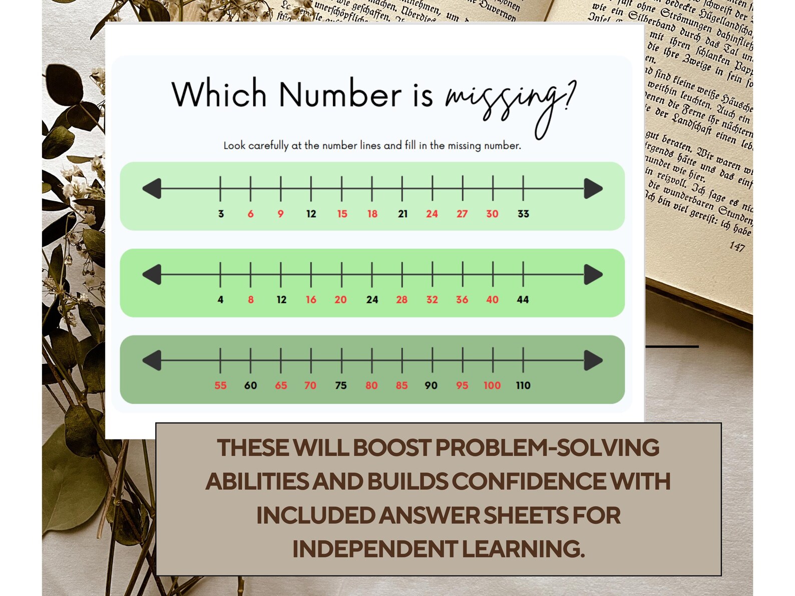 Grade 1 and 2 Number Line Worksheet | Missing Numbers Activity With ...