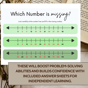 Grade 1 and 2 Number Line Worksheet Missing Numbers Activity With ...
