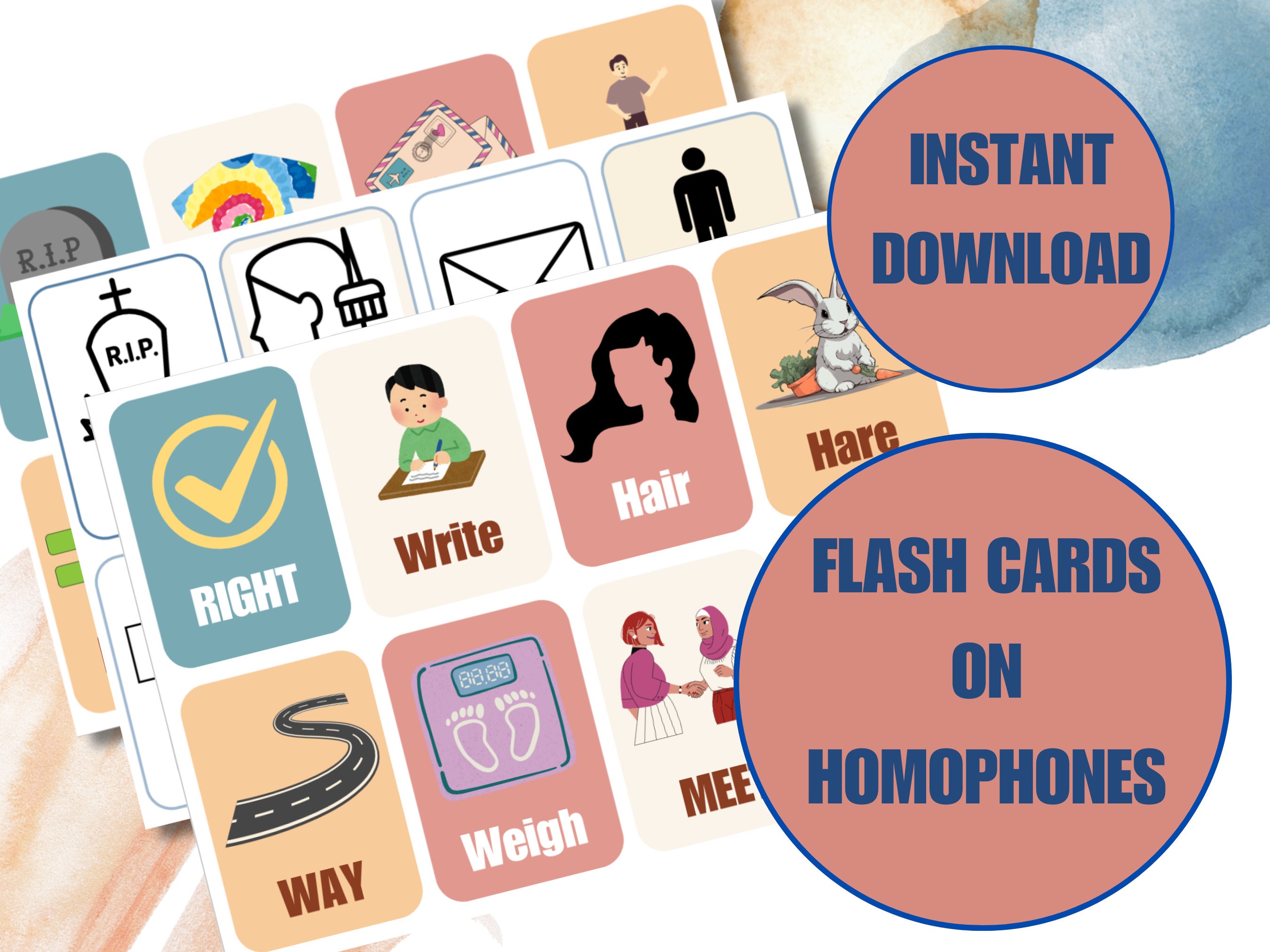 Homophones Flashcards for Kids. Fun Phonics Learning Tool for Grades 1 ...