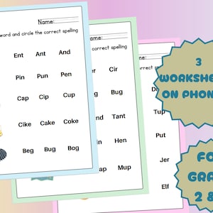 Phonics Listening Worksheets for Grades 2-3 | Fun Circle-the-word ...