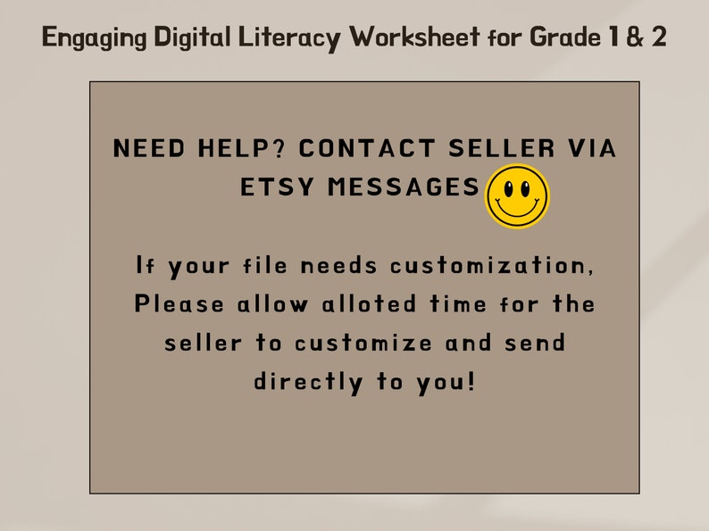 Digital Literacy Worksheets for Grade 1 & 2: Online Safety, Word Puzzle ...