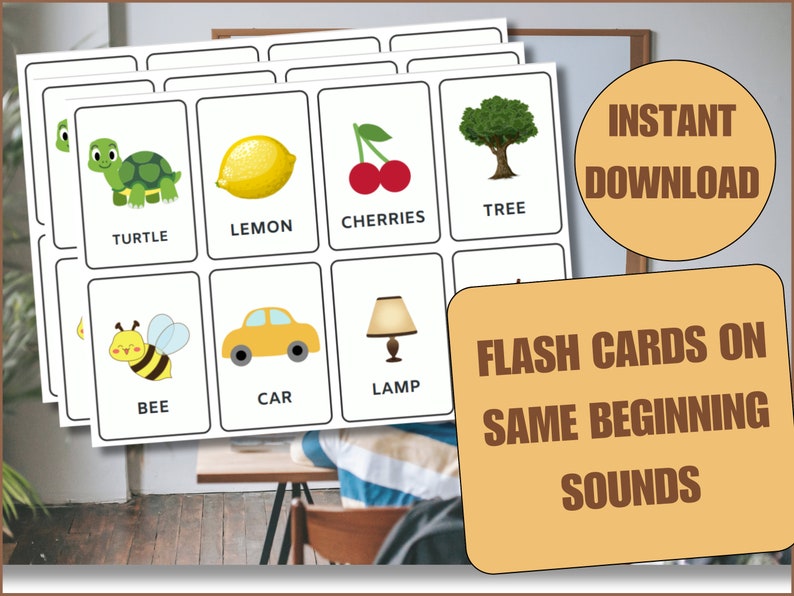 Phonics Flash Cards for Prek to Grade 1 - Same Beginning Sounds, Early ...